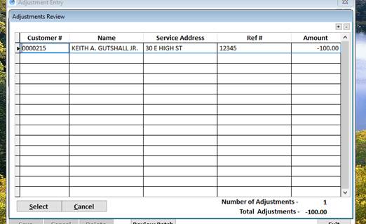 Step 3 –Adjustment Register