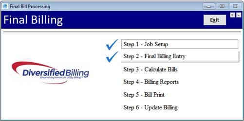 Step 2 – Final Billing Entry